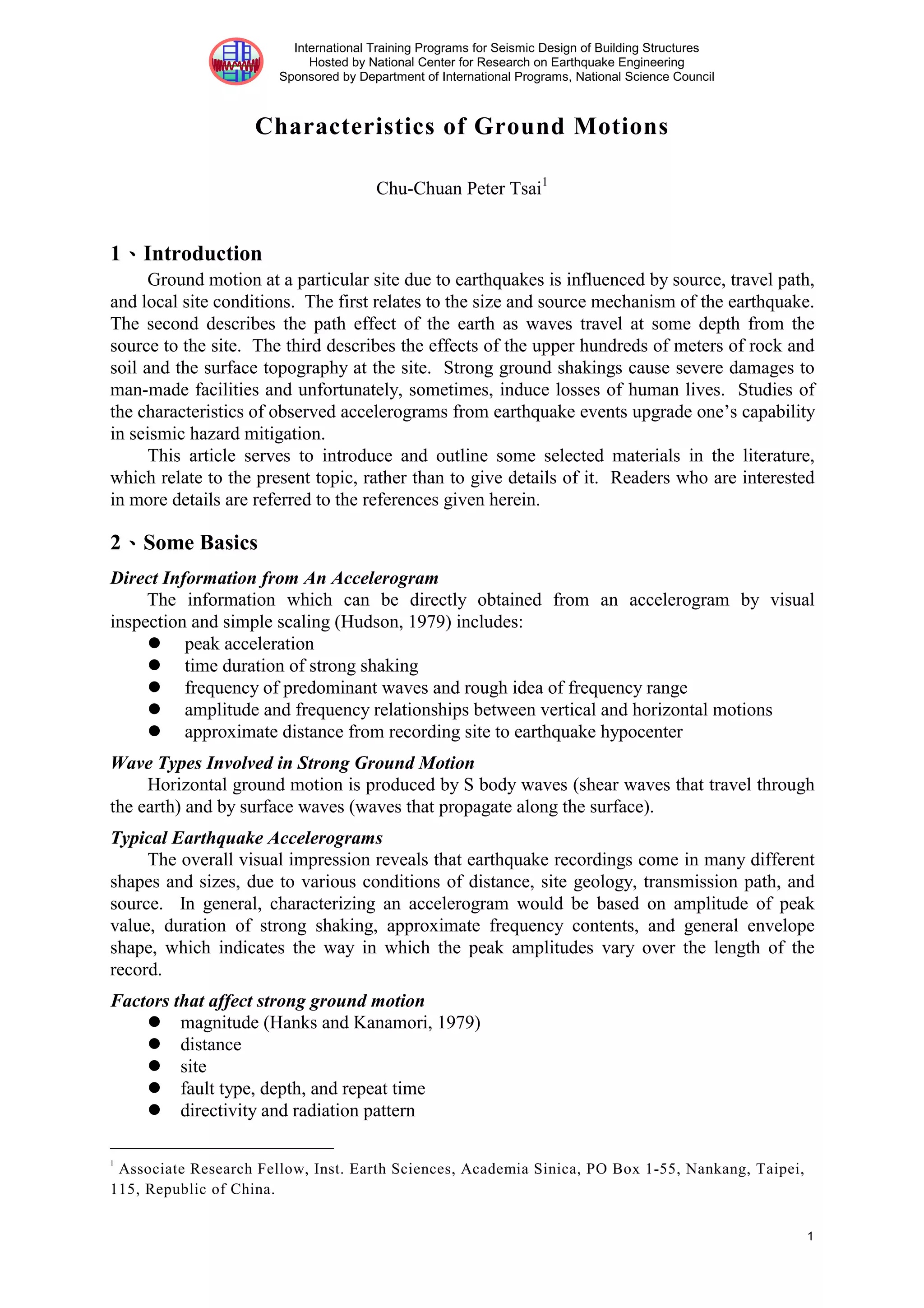 01 characteristics ofgroundmotions | PDF