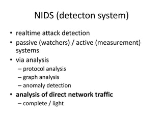 Network Intrusion Detection Systems #1 | PPTX