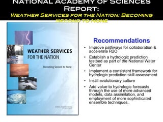 Transforming NOAA Water Prediction for a Water-Prepared Nation | PDF