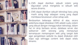 Pengertian dan Penjelasan tentang apa itu Content Management System | PPT