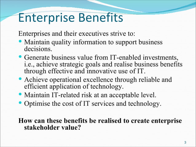 01-COBIT5-ExecSummary | PPT