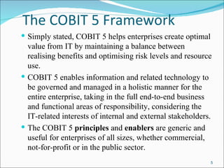 01-COBIT5-ExecSummary | PPT | Business | Business and Finance