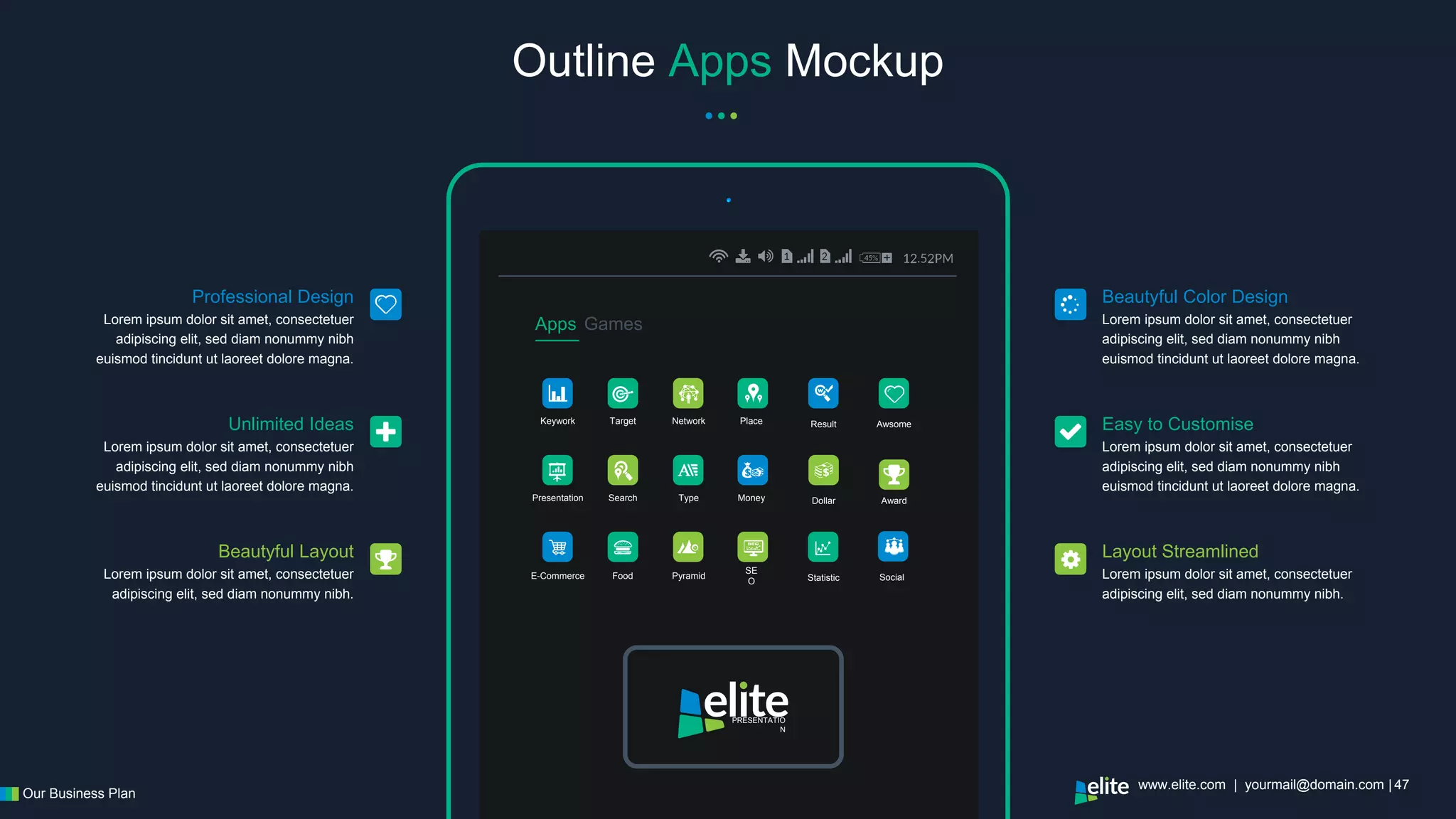 Elite PowerPoint Template with Infographics | PPT