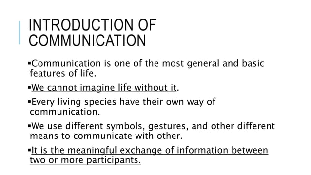 Introduction to communication | PPT