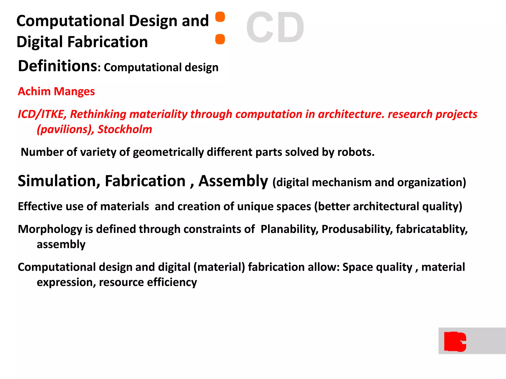 01 Computational Design and Digital Fabrication | PDF