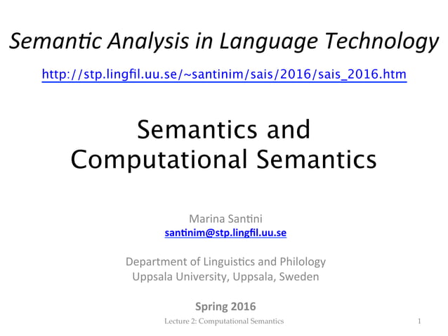 Semantics and Computational Semantics | PPT
