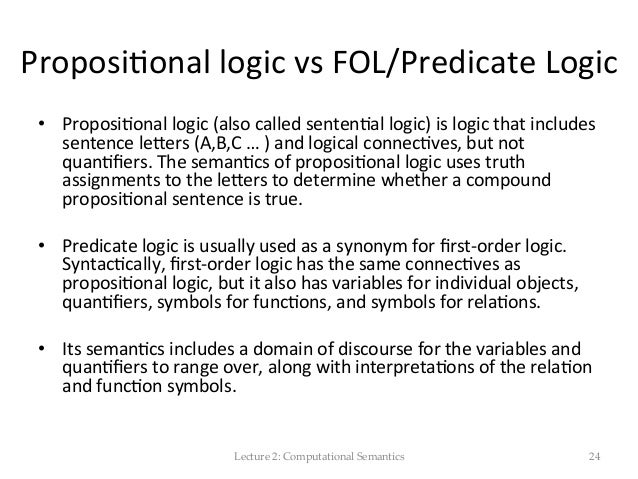 Semantics and Computational Semantics Semantics and Computational Semantics