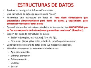 concepto de estructuras de datos | PPTX