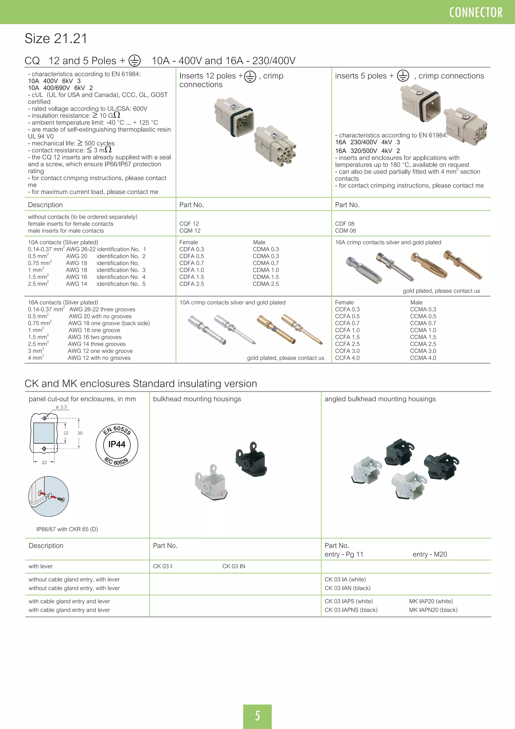 Heavy duty industrial multipole connector | PDF