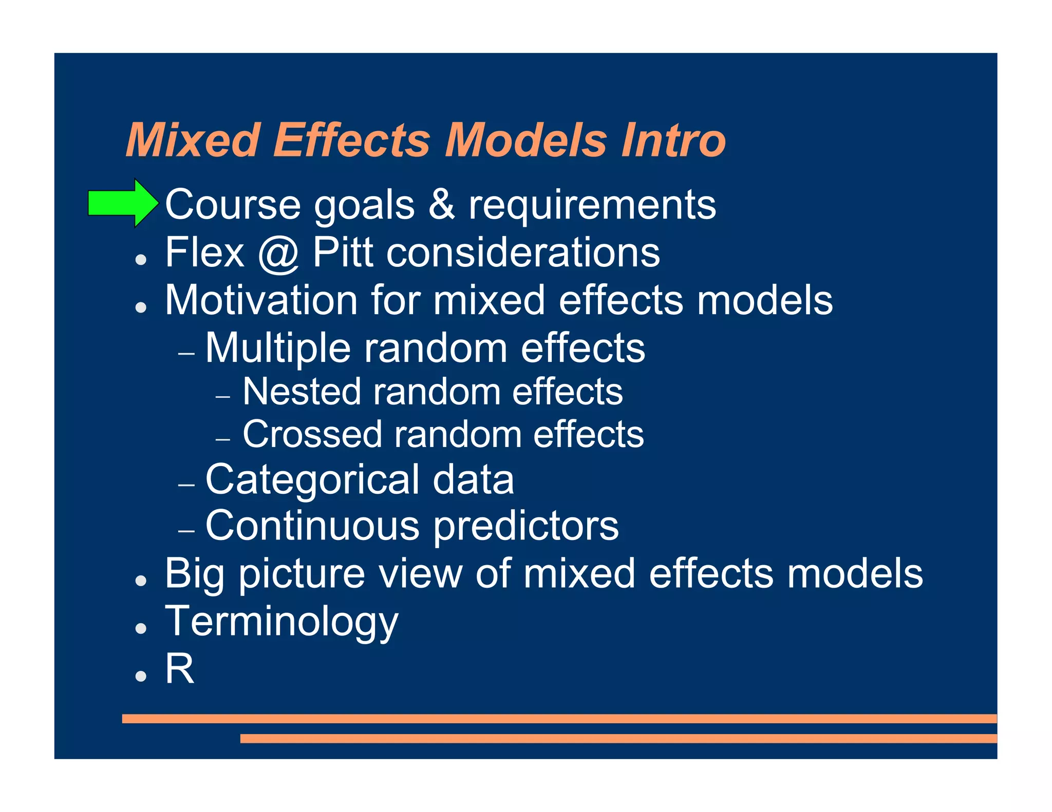 Mixed Effects Models - Introduction | PDF