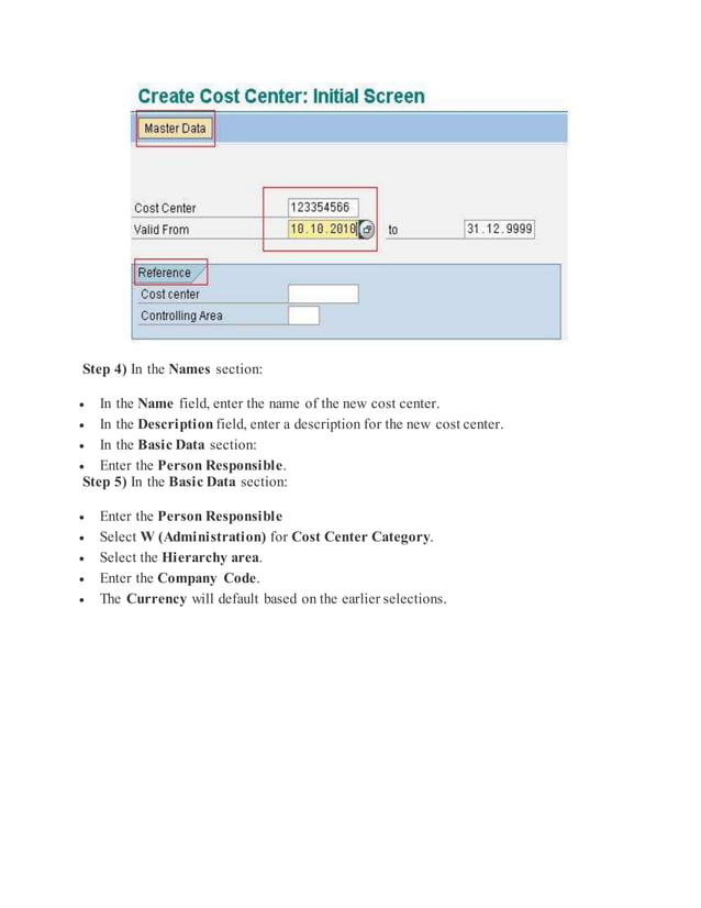 01 create cost center | PDF