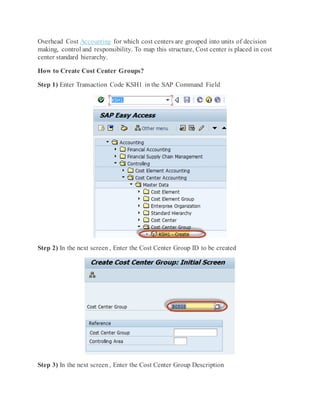 01 create cost center | PDF
