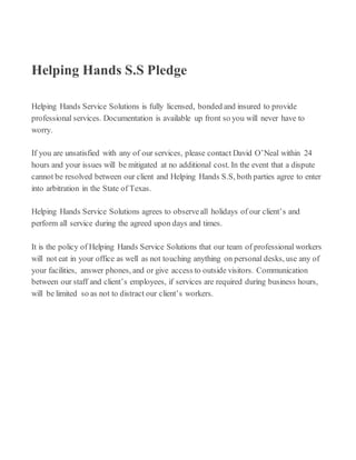 Helping Hands Service Solutions red | DOCX | Home Appliances | Home ...