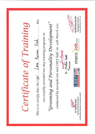 LBEF Grooming & Personality development | PDF