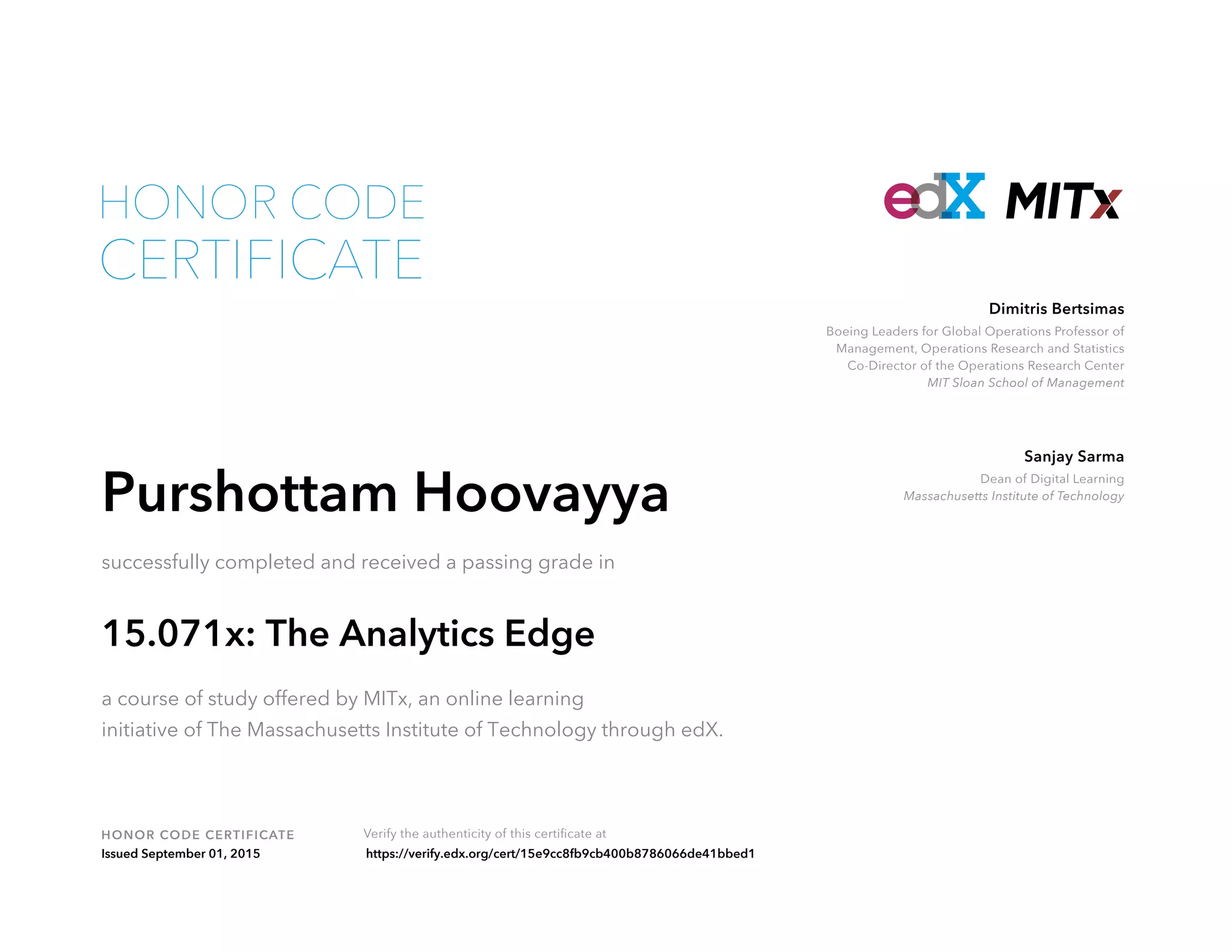 Certificate MIT(Massachusetts INtitute of Technology) | PDF