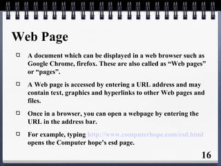 Basics of Internet and WWW | PPT | Internet for Beginners | Internet