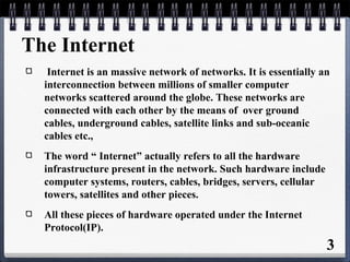 Basics of Internet and WWW | PPT | Internet for Beginners | Internet