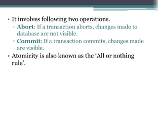 Transaction Processing its properties & States | PPTX | Databases ...