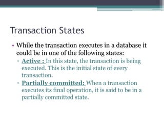 Transaction Processing its properties & States | PPTX | Databases ...