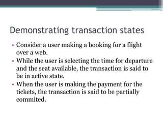 Transaction Processing its properties & States | PPTX | Databases ...