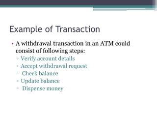Transaction Processing its properties & States | PPTX | Databases ...