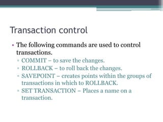 Transaction Processing its properties & States | PPTX | Databases ...