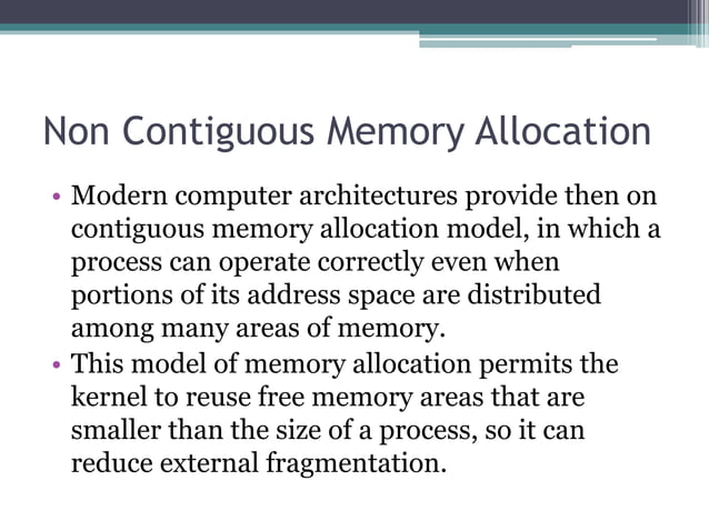 Managing Memory Allocation | PPT