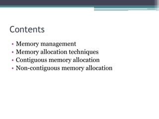 Managing Memory Allocation | PPT
