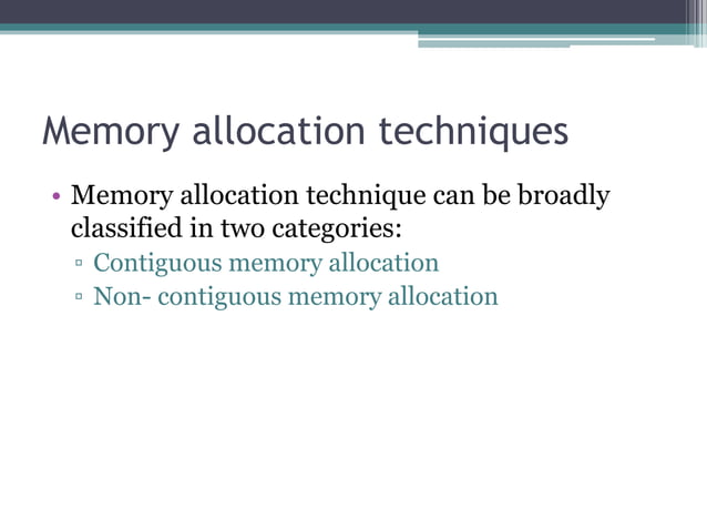 Managing Memory Allocation | PPT