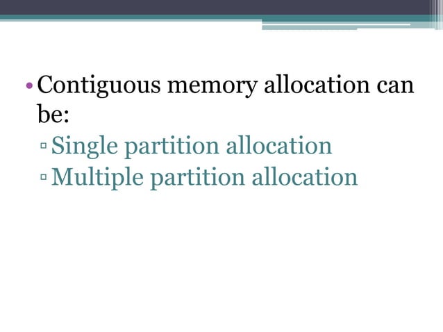 Managing Memory Allocation | PPT