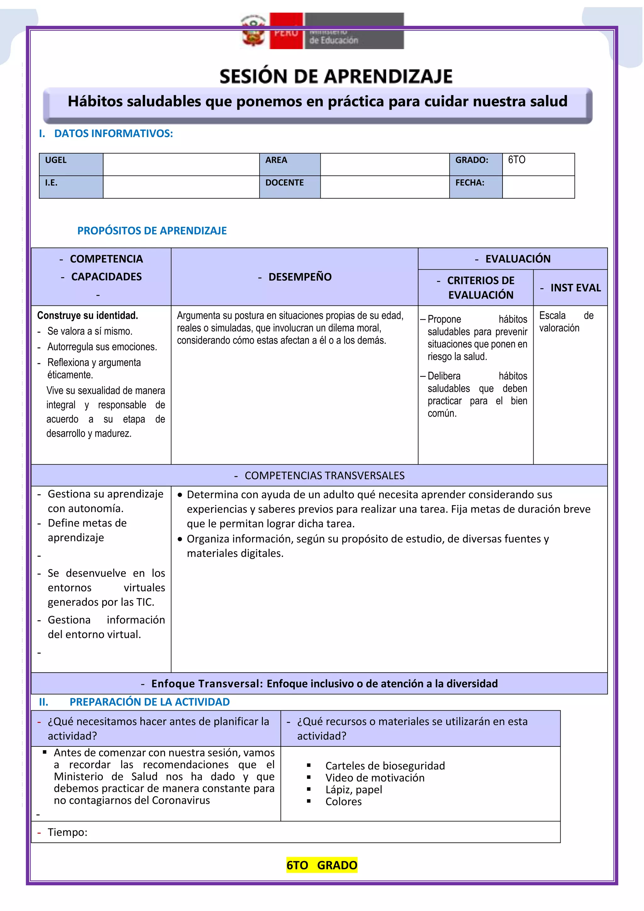 01 DE JULIO- PS - HÁBITOS SALUDABLES PARA CUIDAR NUESTRA SALUD- 6TO.docx