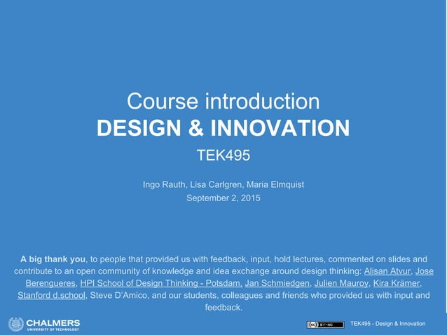 Design Thinking and Innovation Course - Introduction | PDF