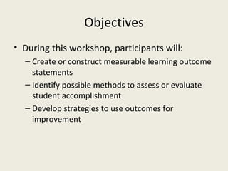 01 developing learning outcomes | PPT