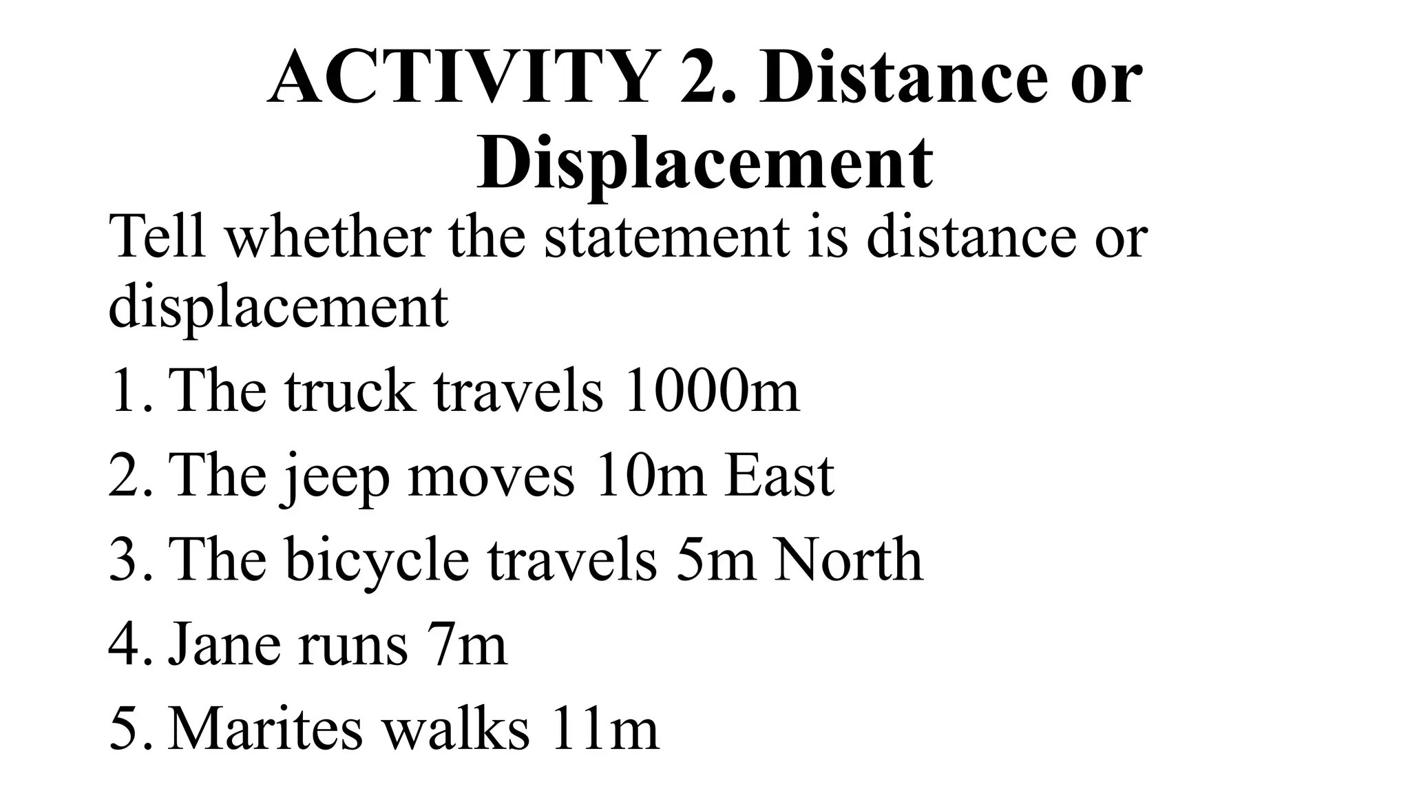 Distance and Displacement Powerpoint Presentation | PPTX