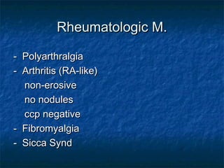 Extrahepatic Manifestations of HCV | PPT