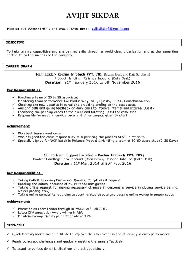 AvijitSikdarResume | DOCX | Business | Business and Finance