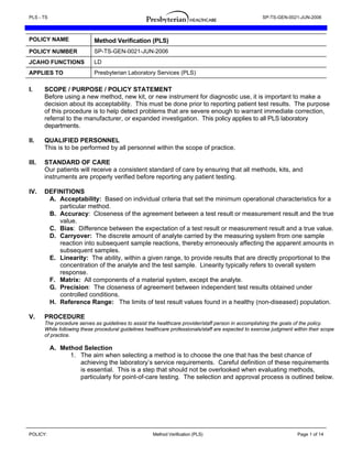 Method verification | PDF