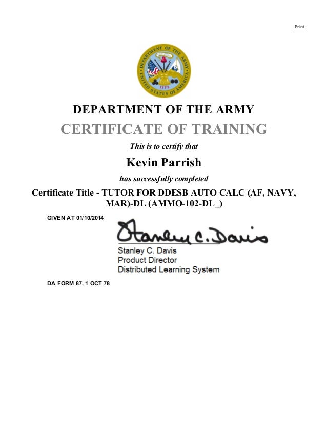 TUTOR FOR DDESB AUTO CALC AF AR Navy USMC