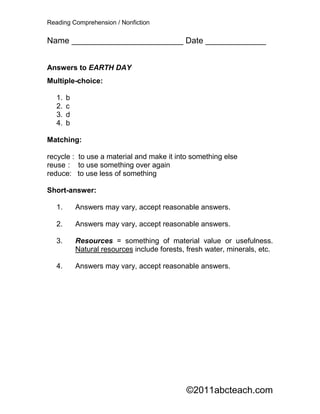 01 earth day article | PDF | Science