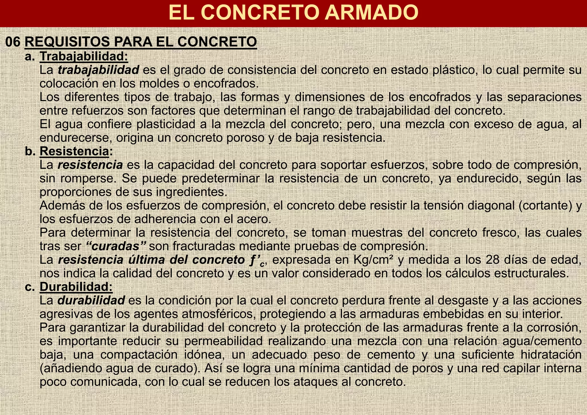 01 el concreto armado | PPTX