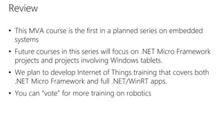 Embedded systems robotics and this mva training series | PPTX