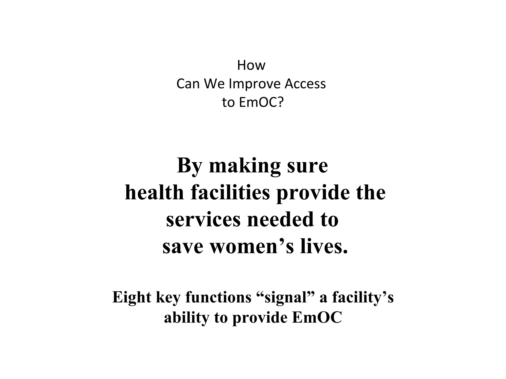 01 Emergency Obstetric care | PPT