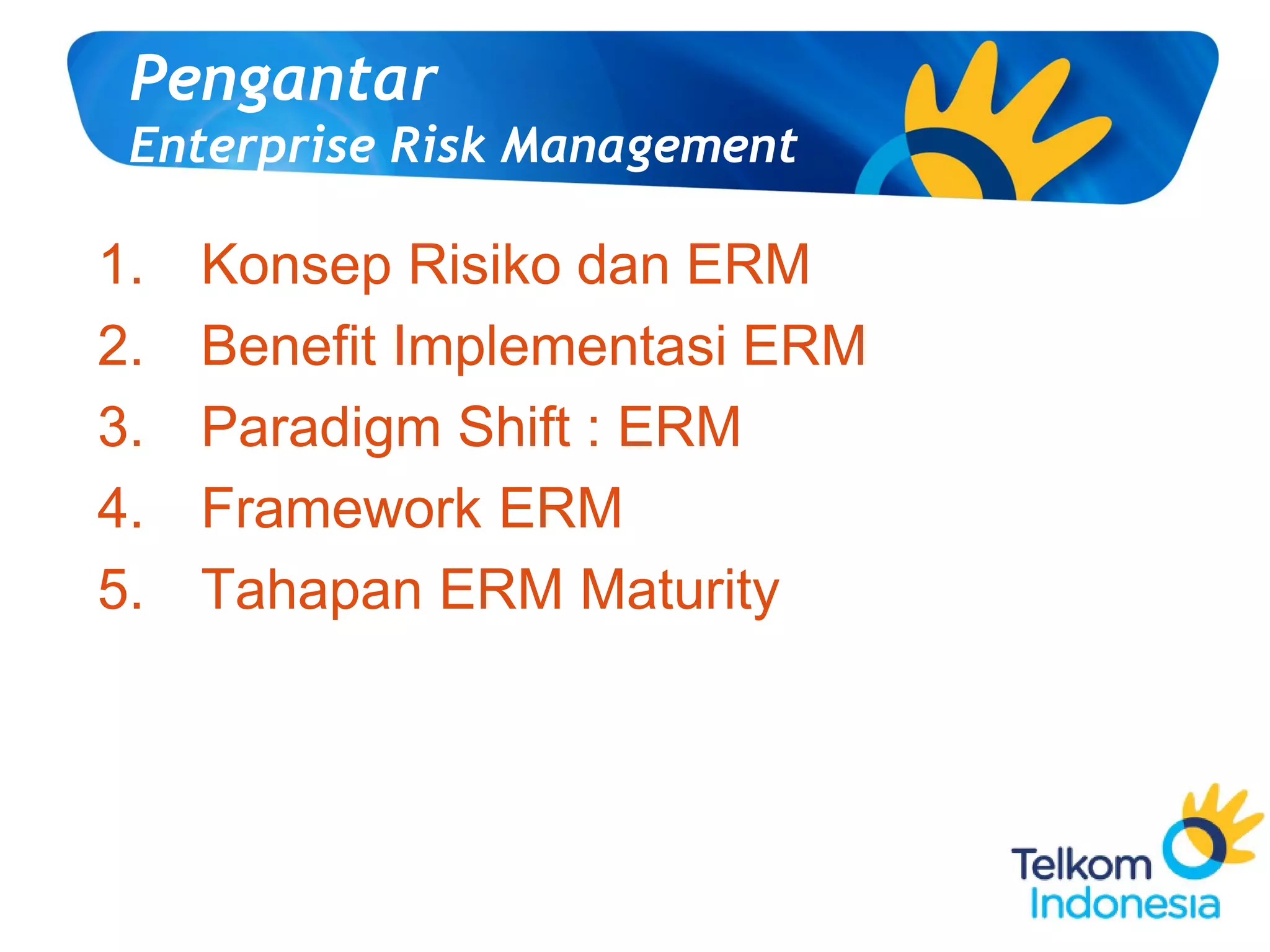01 enterprise risk management pegantar - telkom | PDF