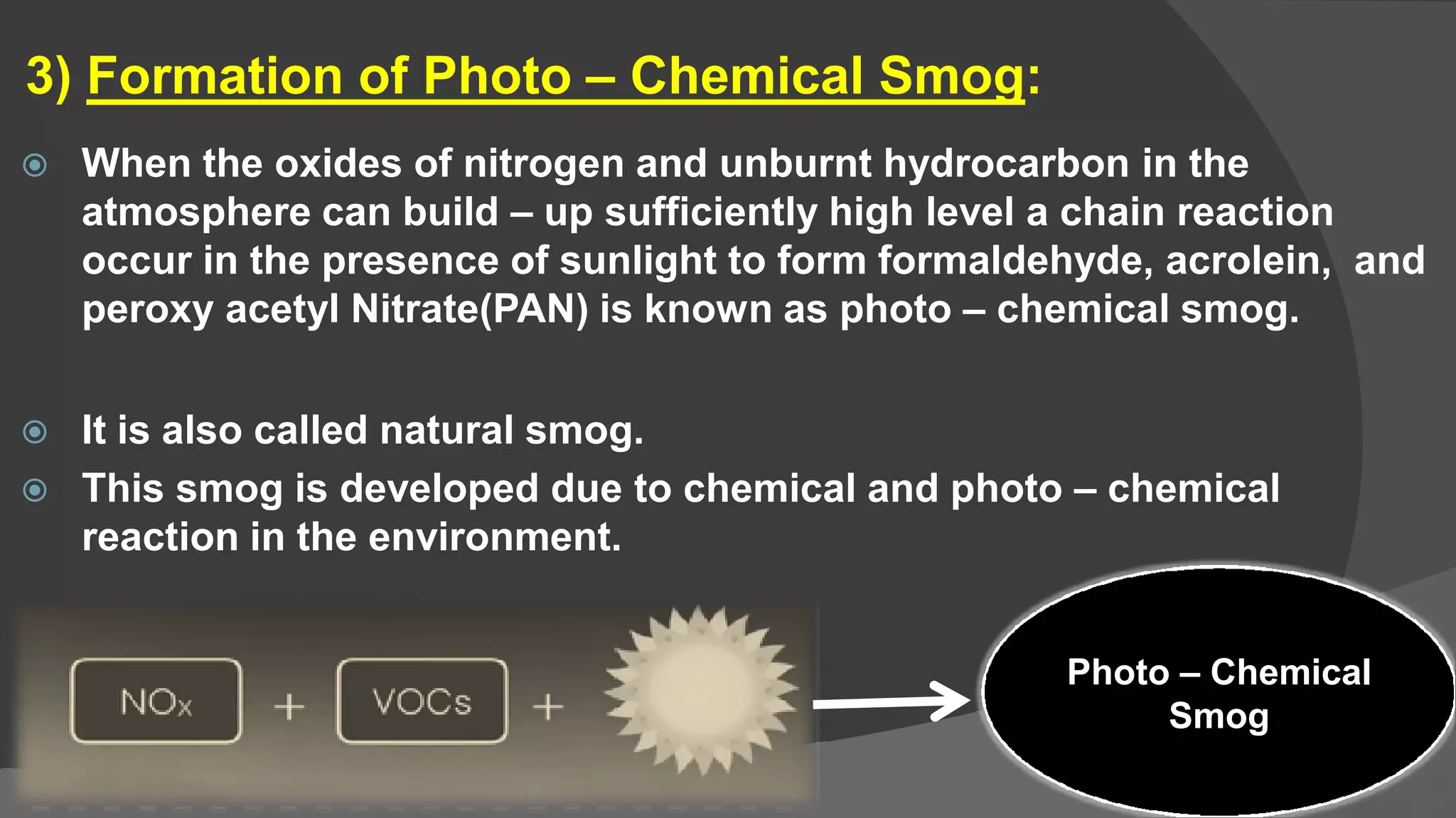 EFFECTS OF OXIDES OF, SULFUR, CARBON, NITROGEN. SMOG, INDUSTRIAL ...
