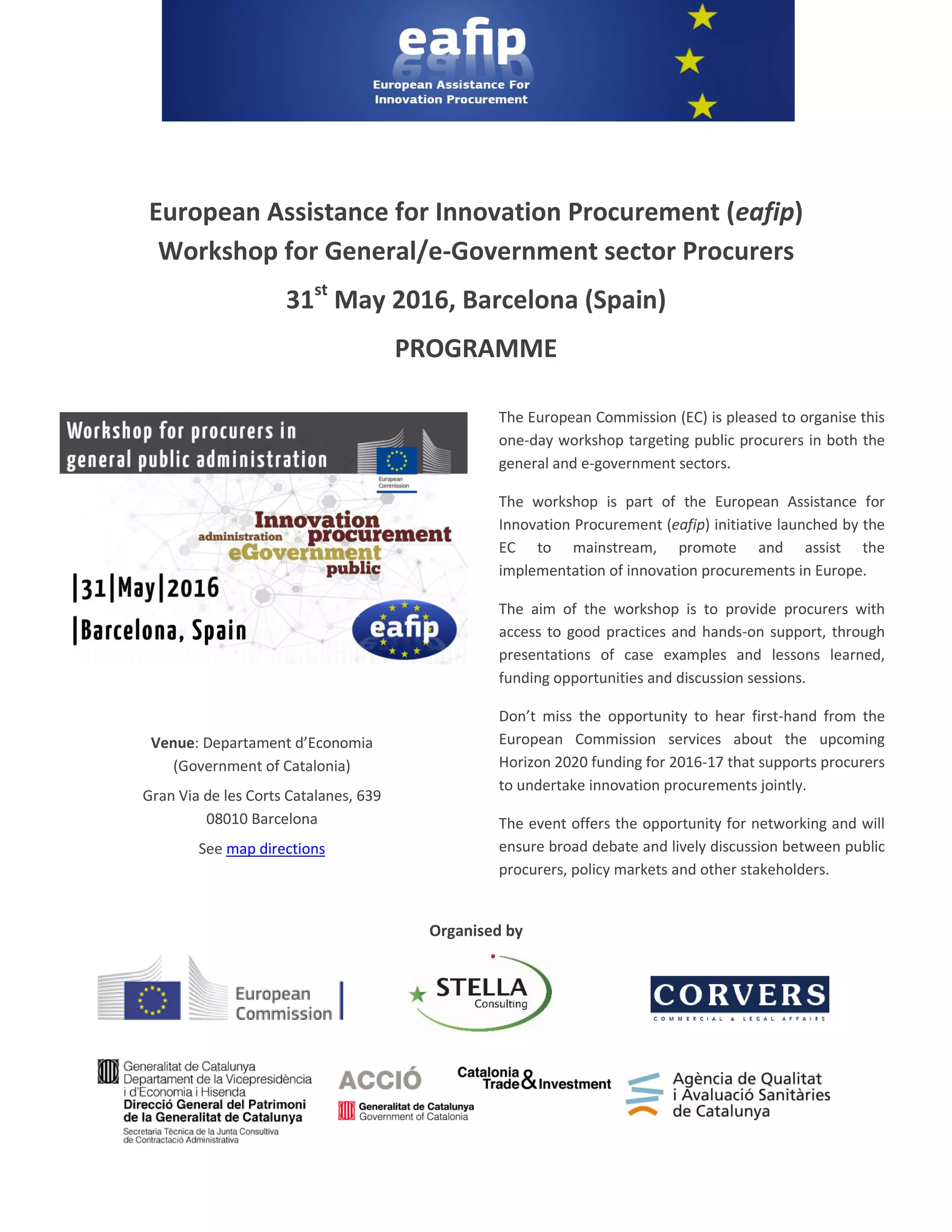 European Assistance for Innovation Procurement (eafip) | PDF | Events