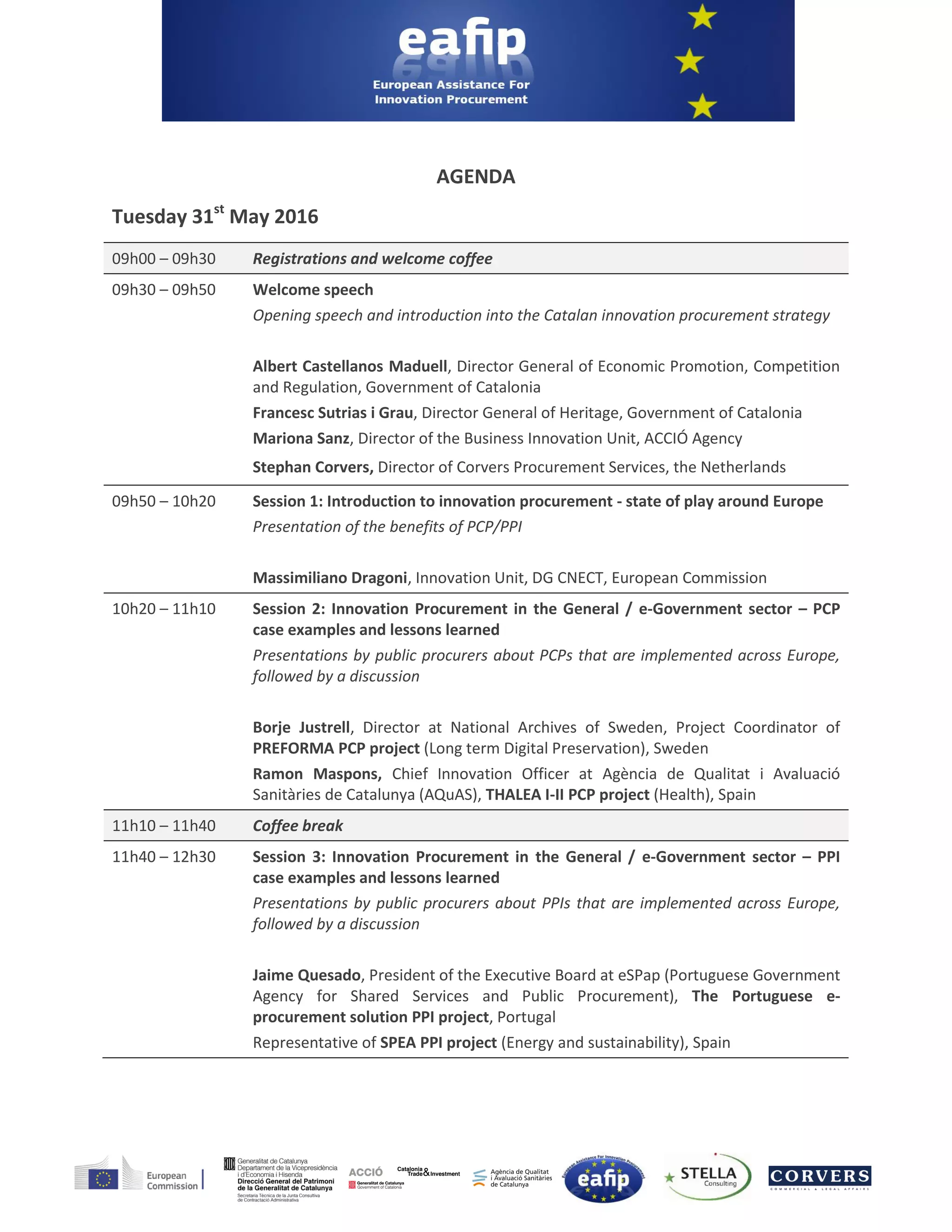 European Assistance for Innovation Procurement (eafip) | PDF | Events