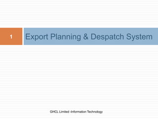 Export Planning & Dispatch | PPTX