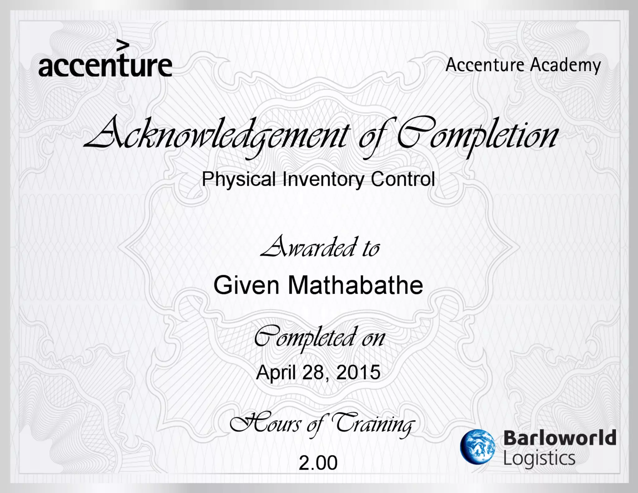 Physical Inventory Certificate | PPT