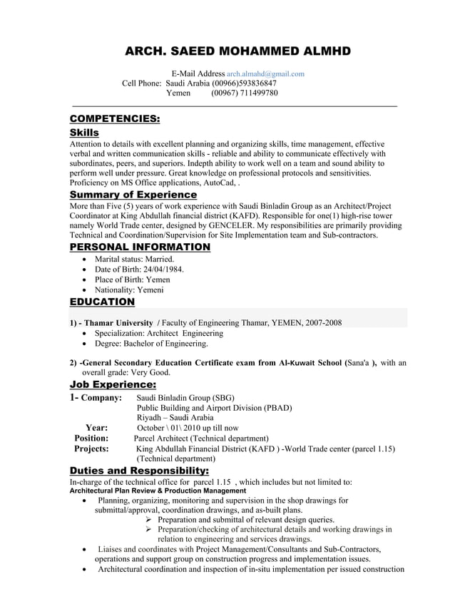 arch saeed CV | PDF