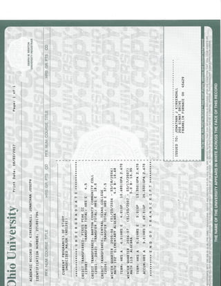 College Transcript Ohio University | PDF
